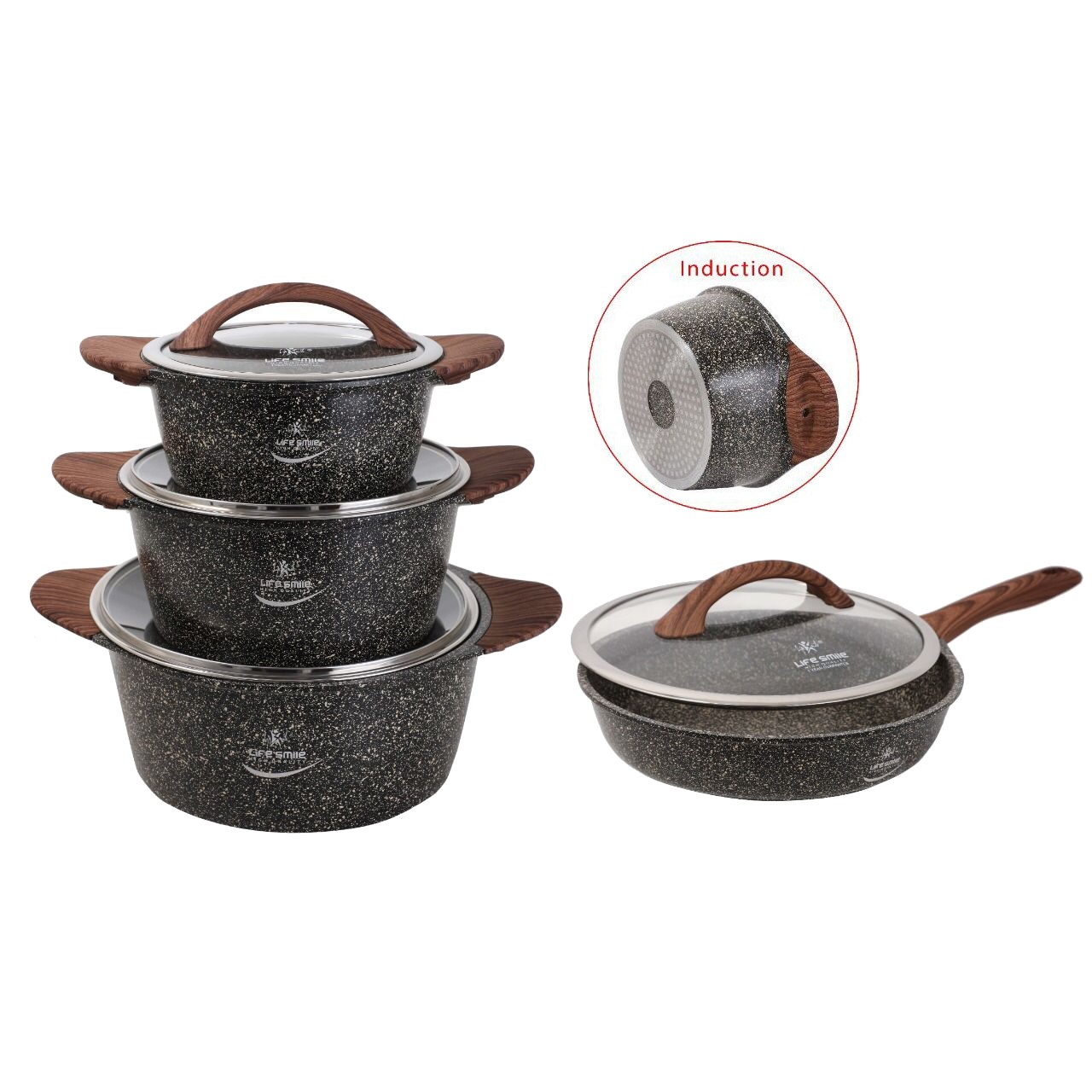 مشخصات و خرید سرویس قابلمه گرانیتی لایف اسمایل مدل LIFEP5 شامل 8 پارچه ...